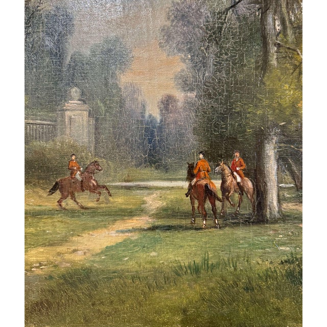 Pair of 19th Century French "Chasse a Courre" Oil Paintings Signed ...