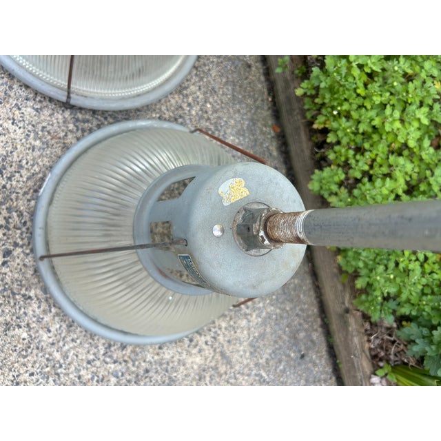 1950s Pair Lobay Holophane Vintage Industrial Pendant Lights | Chairish