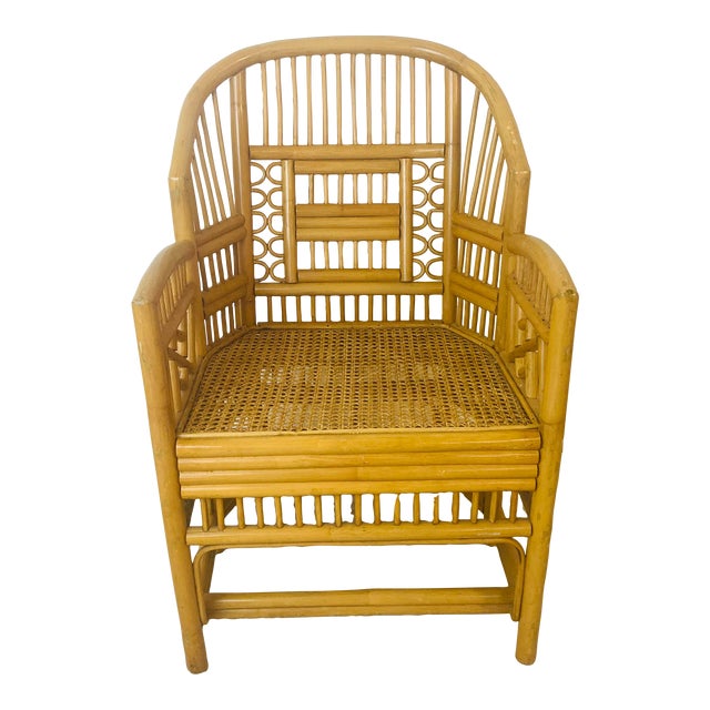 Large Vintage Rattan Brighton Chair | Chairish