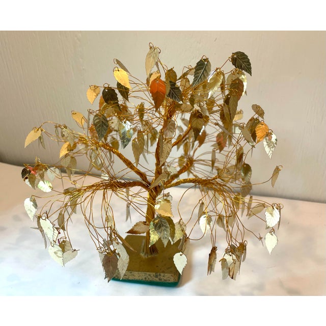 Vintage Brutalist Gold Leaf Tree | Chairish