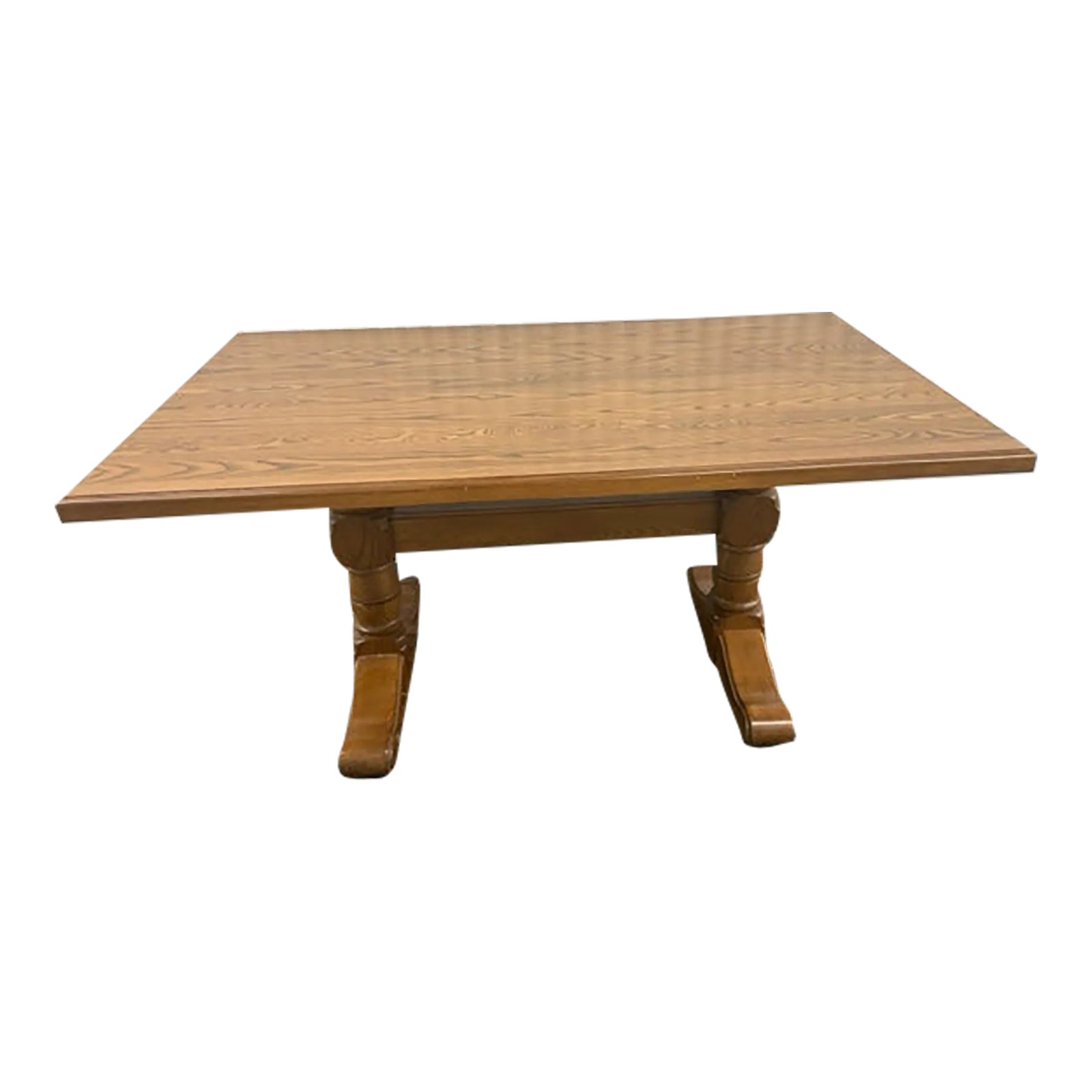 1980s Vintage Athol Wooden Table With a Plexin Glass Top | Chairish
