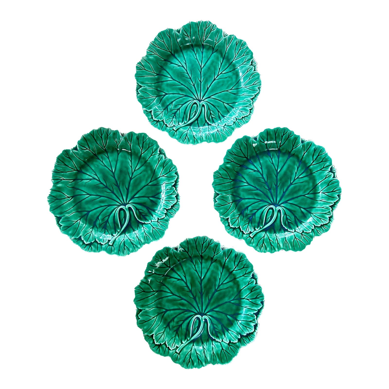 Vintage Wedgwood Green Leaf Plates ~ Set of 4 | Chairish