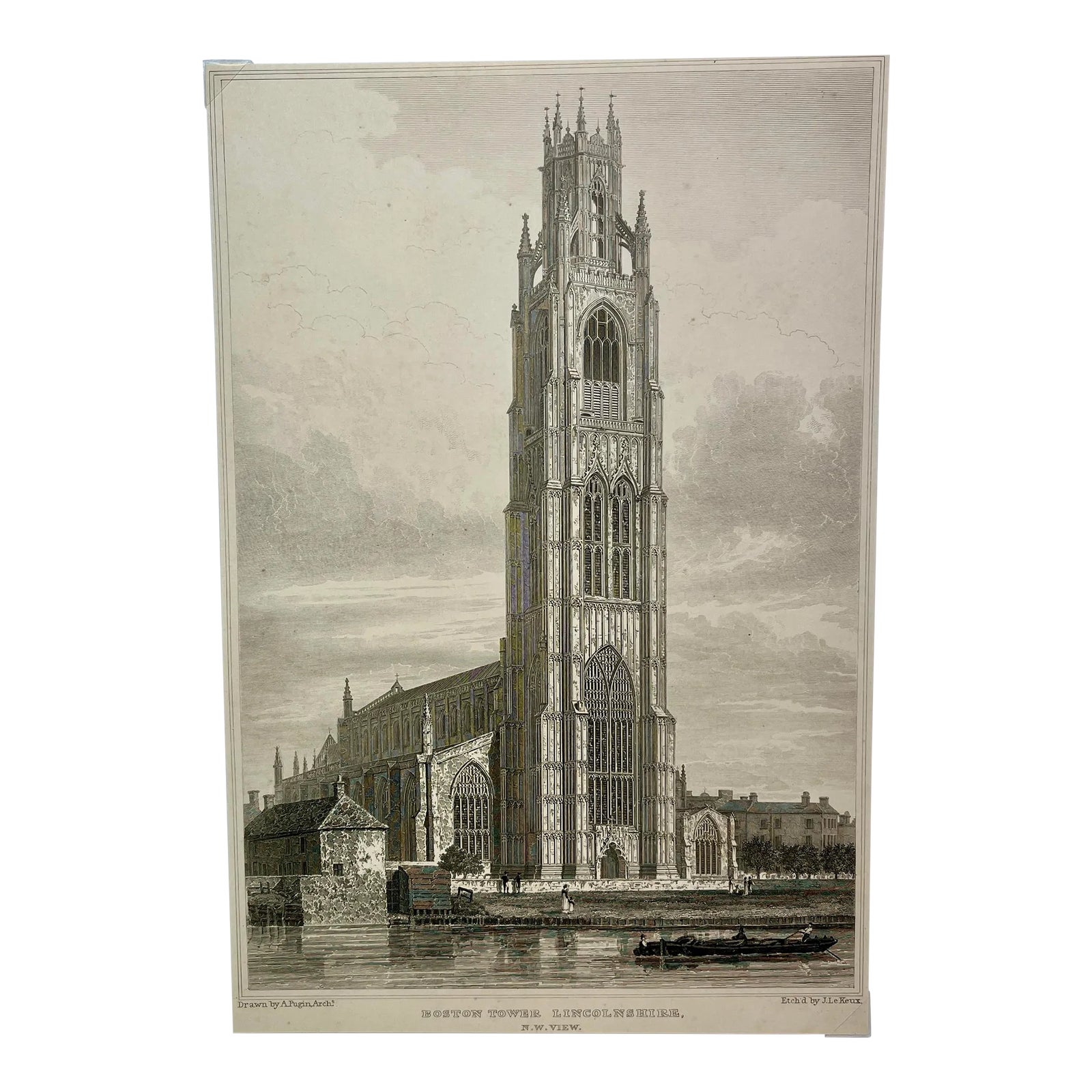 Antique Architectural Print of Boston Tower, Also Known as Boston Stump ...
