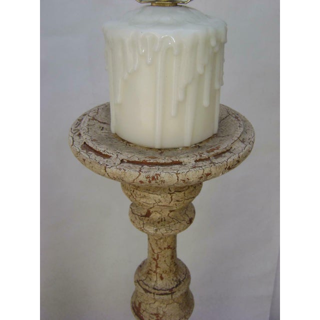 2010s Italian Spanish Dana Creath Pricket Candlestick Lamps - A Pair ...