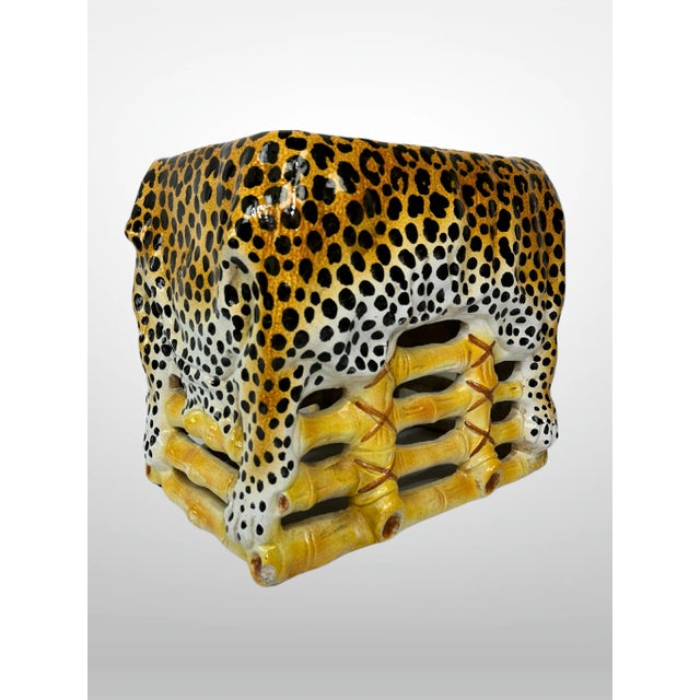 Italian Terracotta Glazed Leopard Stools Vintage - Set of 2 | Chairish