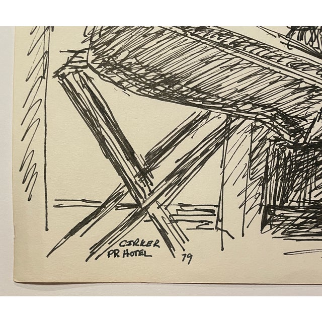 1979 Hayward Cirker Puerto Rico Hotel Interior Drawing | Chairish