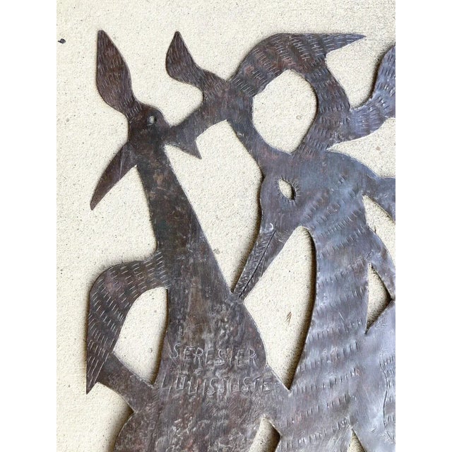 1970s Seresier Louis-Juste Original Signed Folk Art “Birds” Metal ...