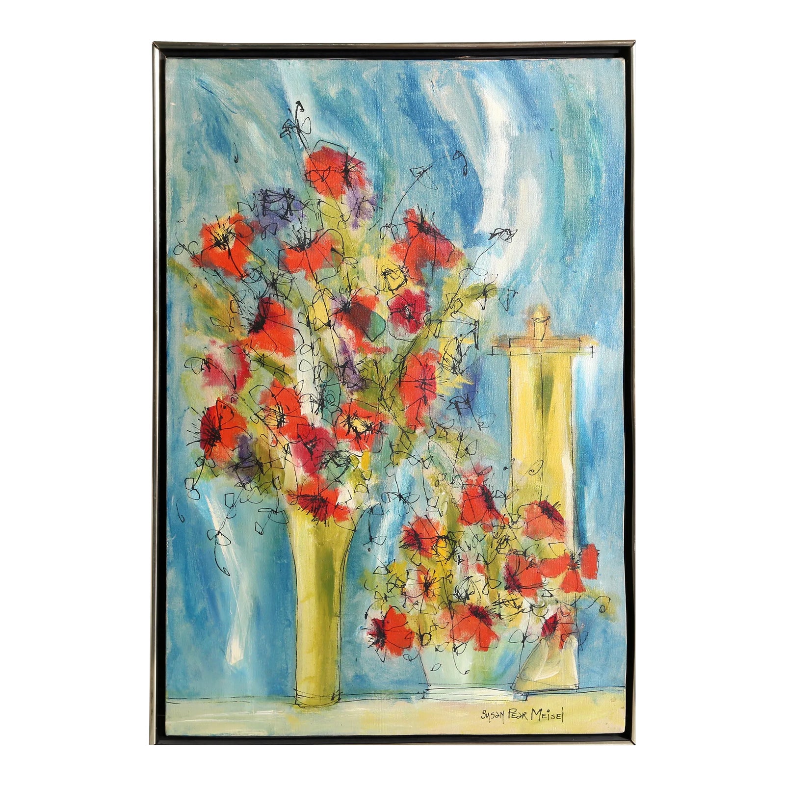 Flowers 1, Susan Pear Meisel, Painting | Chairish