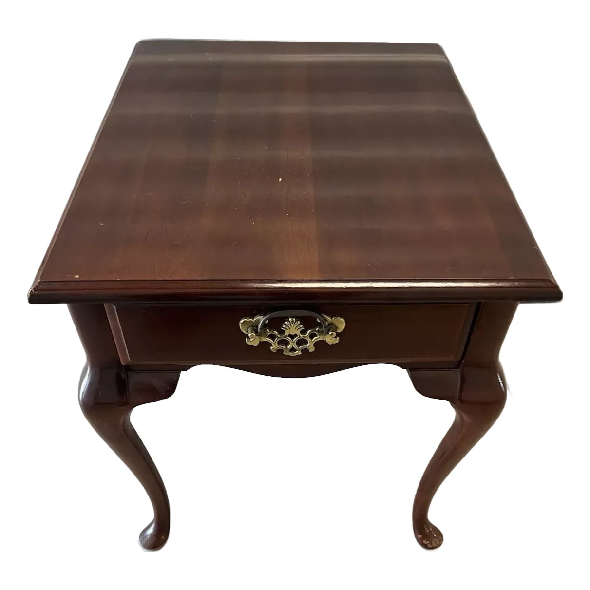 1950s Vintage Mid Century Cherry Bassett End Table | Chairish