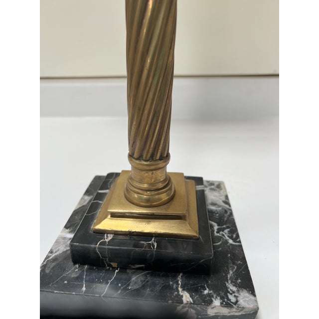 Antique Fluted Brass Scales of Justice Marble Base | Chairish