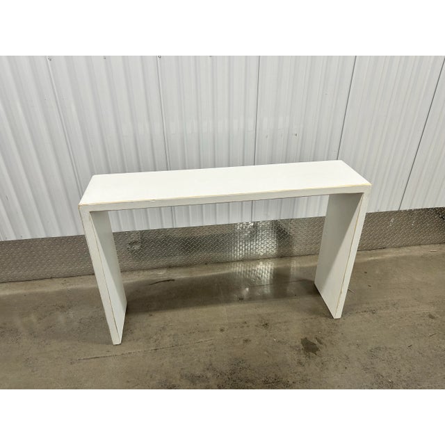 White waterfall console table store