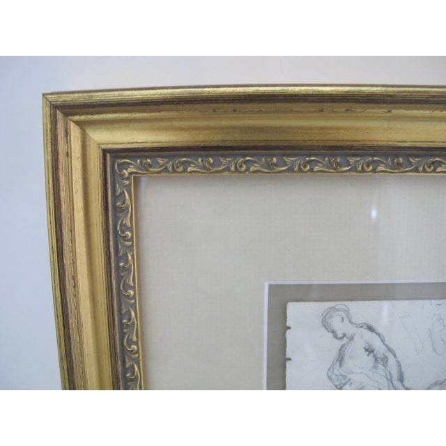 Jean Francois Millet Study of a Human Figure Signed Pencil Drawing ...