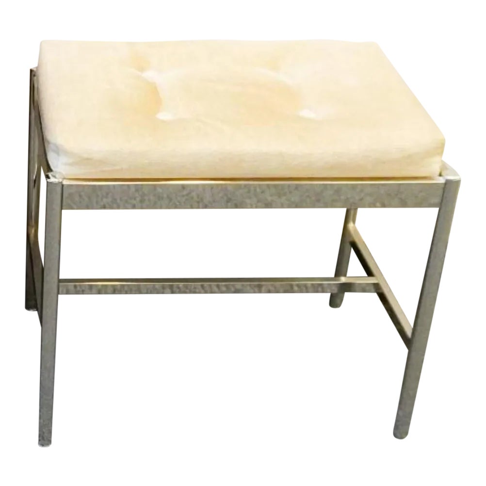 George Koch Sons Contemporary Chrome-Plated Steel Upholstered Stool ...