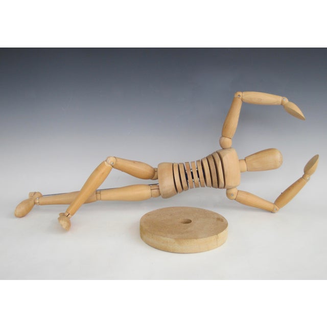 Late 20th Century Posable Jointed Wooden Human Figure Artist Figure ...