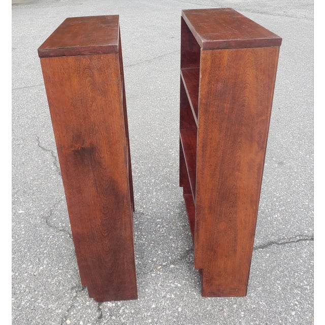 Pair of Medium Size Solid Cherry Open Bookcases | Chairish