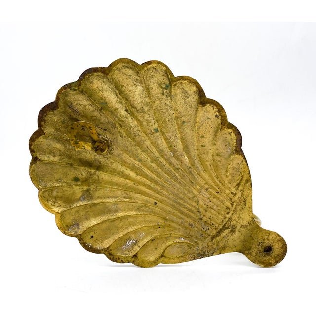 Vintage Shell Shaped Brass Wall Candle Sconce | Chairish