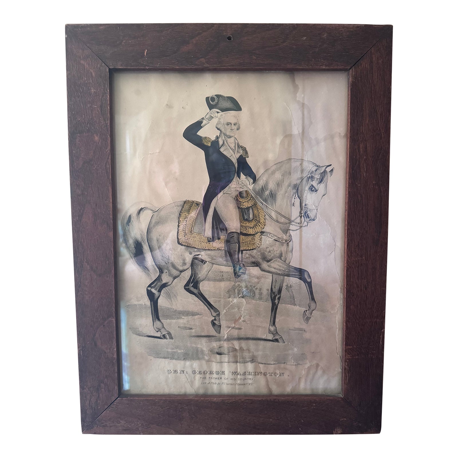 Late 19th Century General George Washington Color Lithograph Nathaniel ...