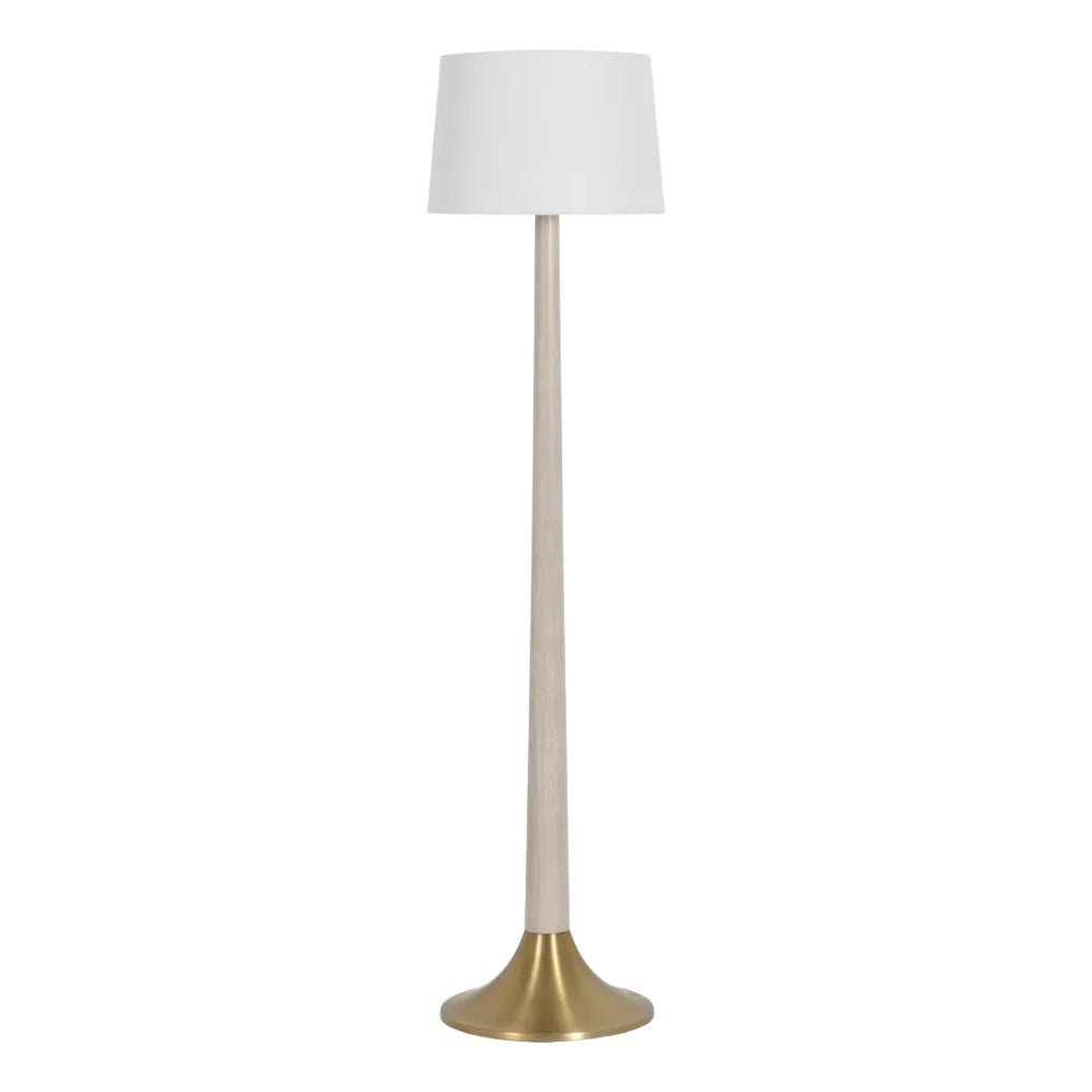 Matthew Izzo Home Stanton Cerused Oak Floor Lamp | Chairish