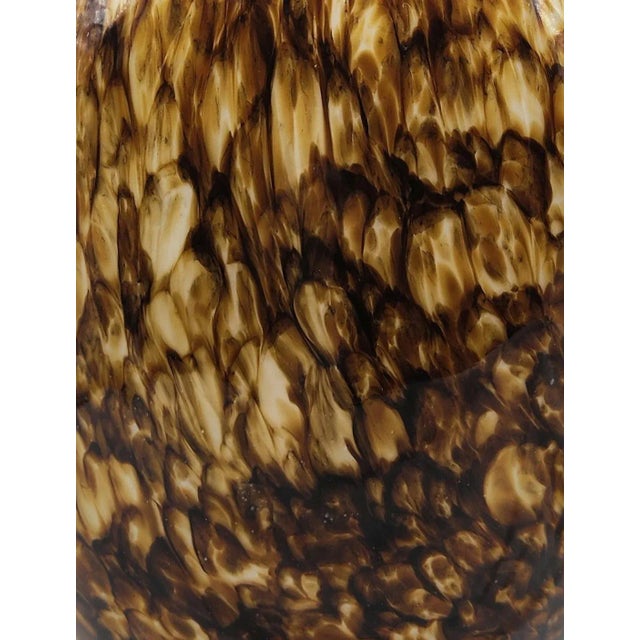 80s Bulbous Hand Blown Cased Glass Tortoise Shell Vase 1375 X 105