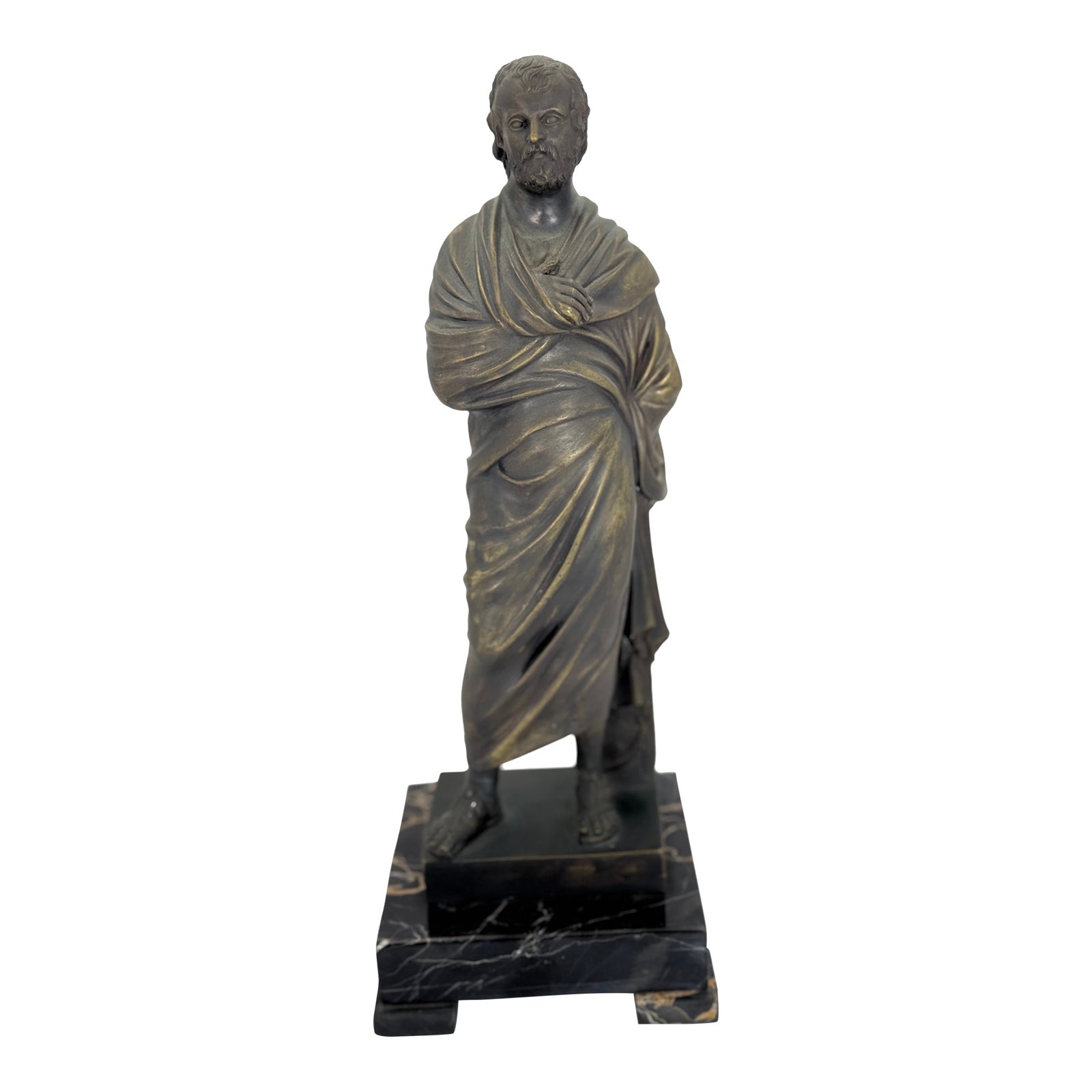 Bronze Classical Figure Statue on Marble Base – 19th Century | Chairish