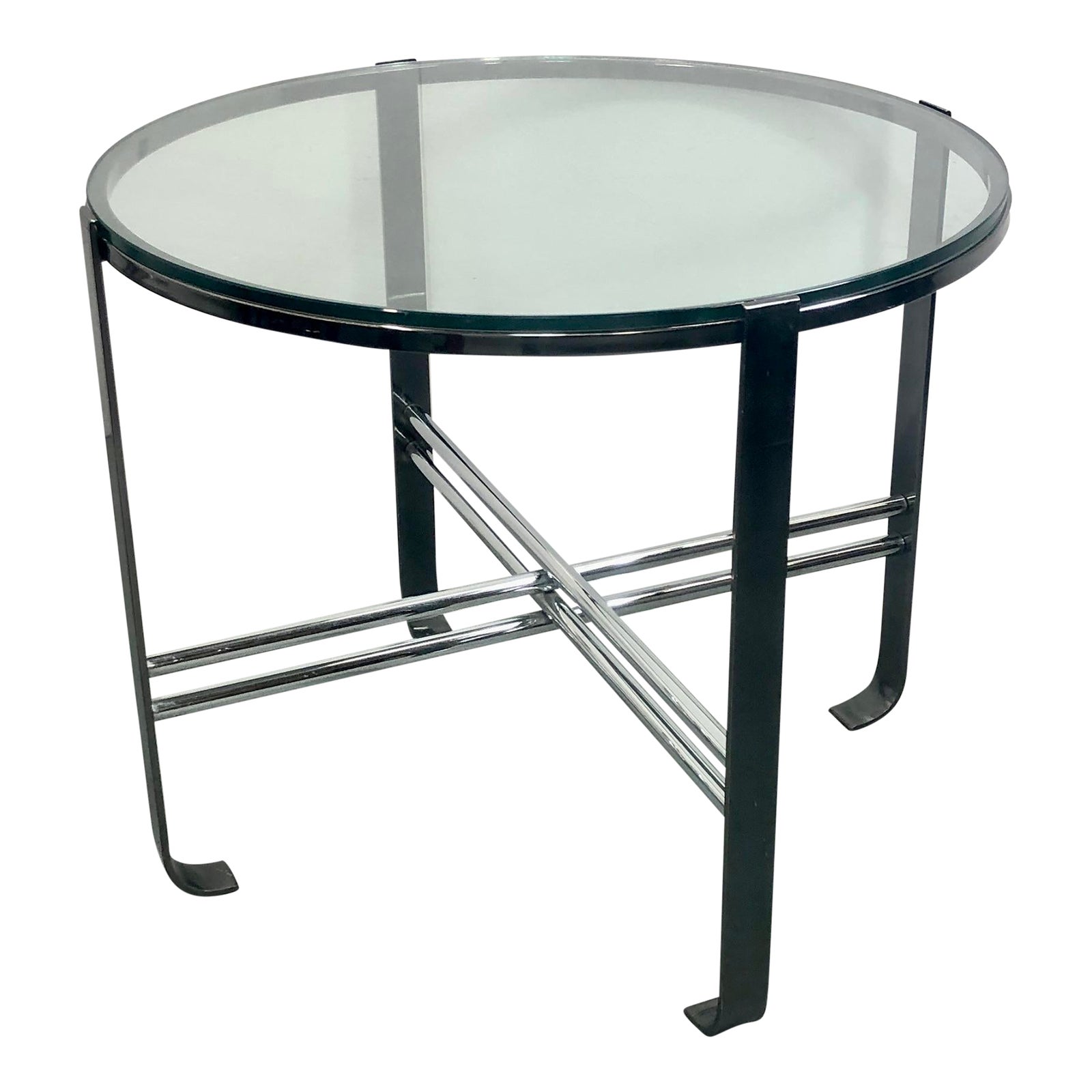 Modern Chrome Center Table | Design Institute America | Chairish