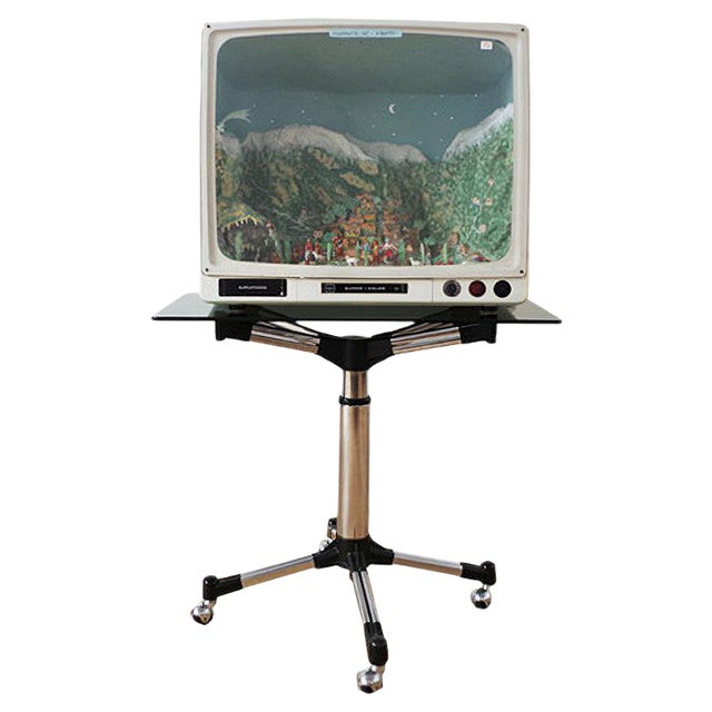 Grundig Television with Luminous Artisan Nativity Scene, 1950s | Chairish