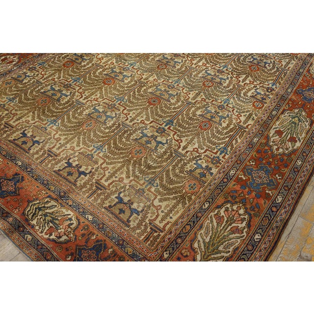 Traditional Ivory Background Color & Red-Rust Border Allover Pattern ...