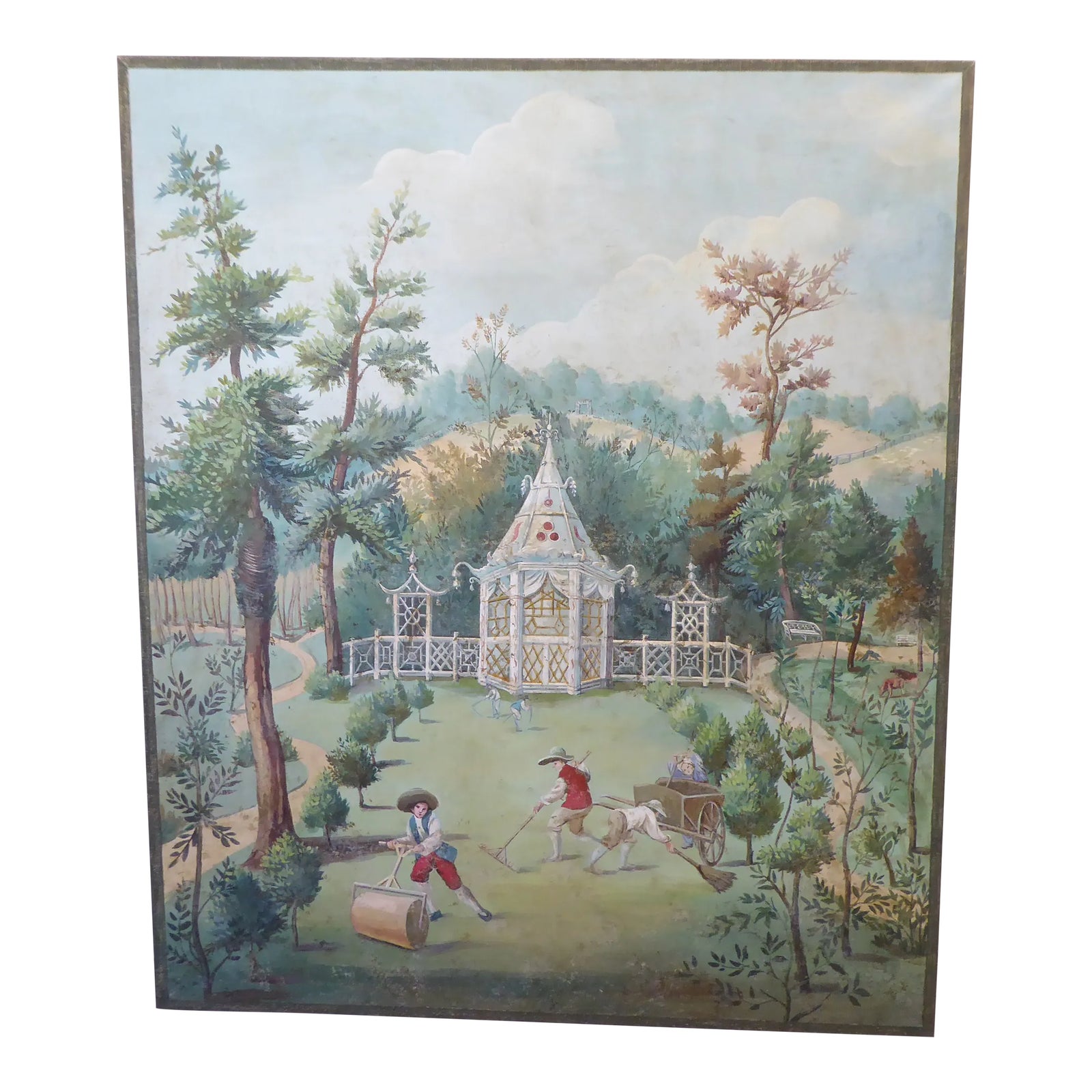 Vintage Zuber Style Painting | Chairish