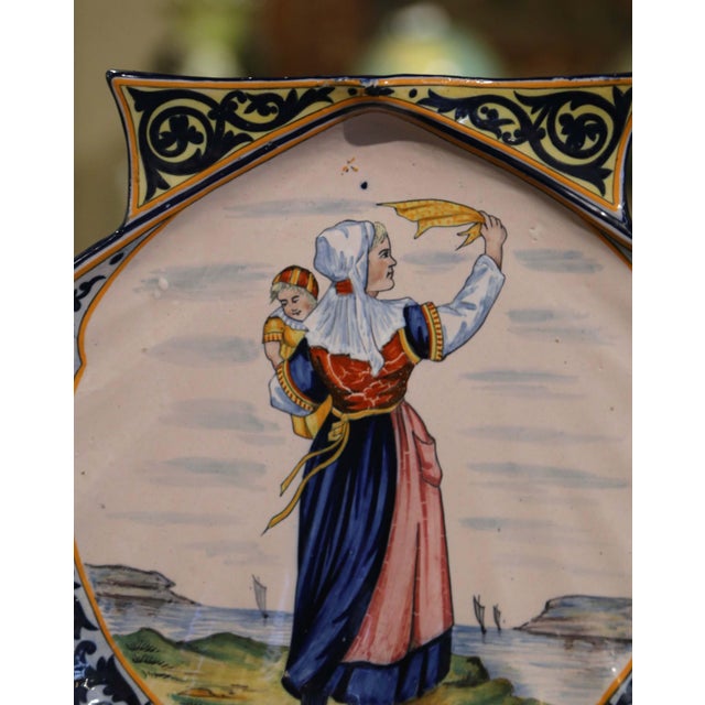 Pair of 19th Century French Painted Faience Shell-Form Platters Signed ...