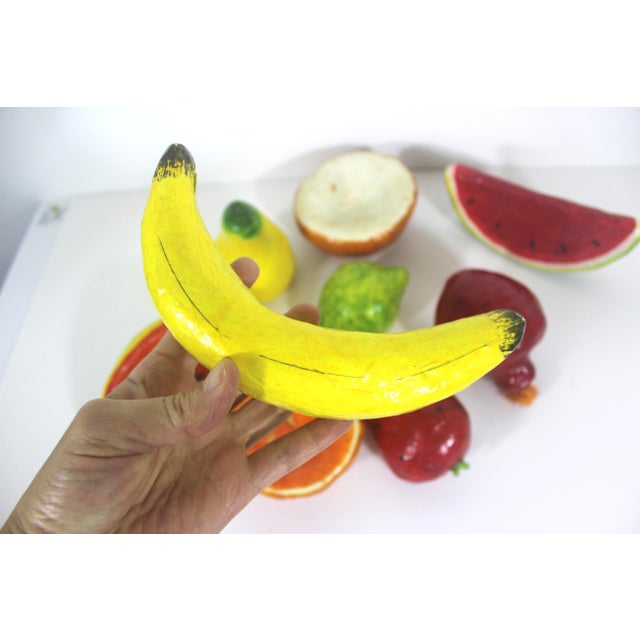 Set of 9 Vintage Paper Maché Fruit for Kitchen Styling | Chairish