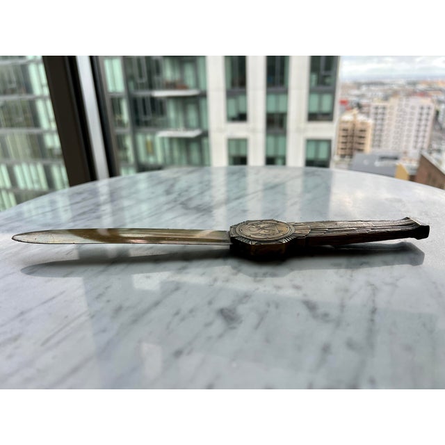 Art Deco Bronze Letter Opener Lucien Bazor 1928 | Chairish
