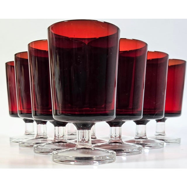 Ruby Red Goblets- Set of Ten | Chairish