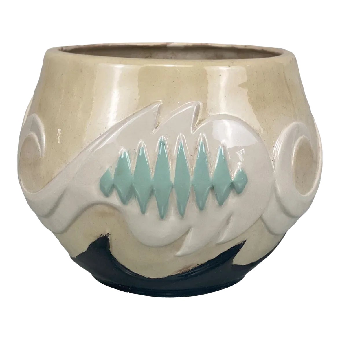 Vintage Southwestern Pottery Porcelain Indoor Jardiniere Planter | Chairish