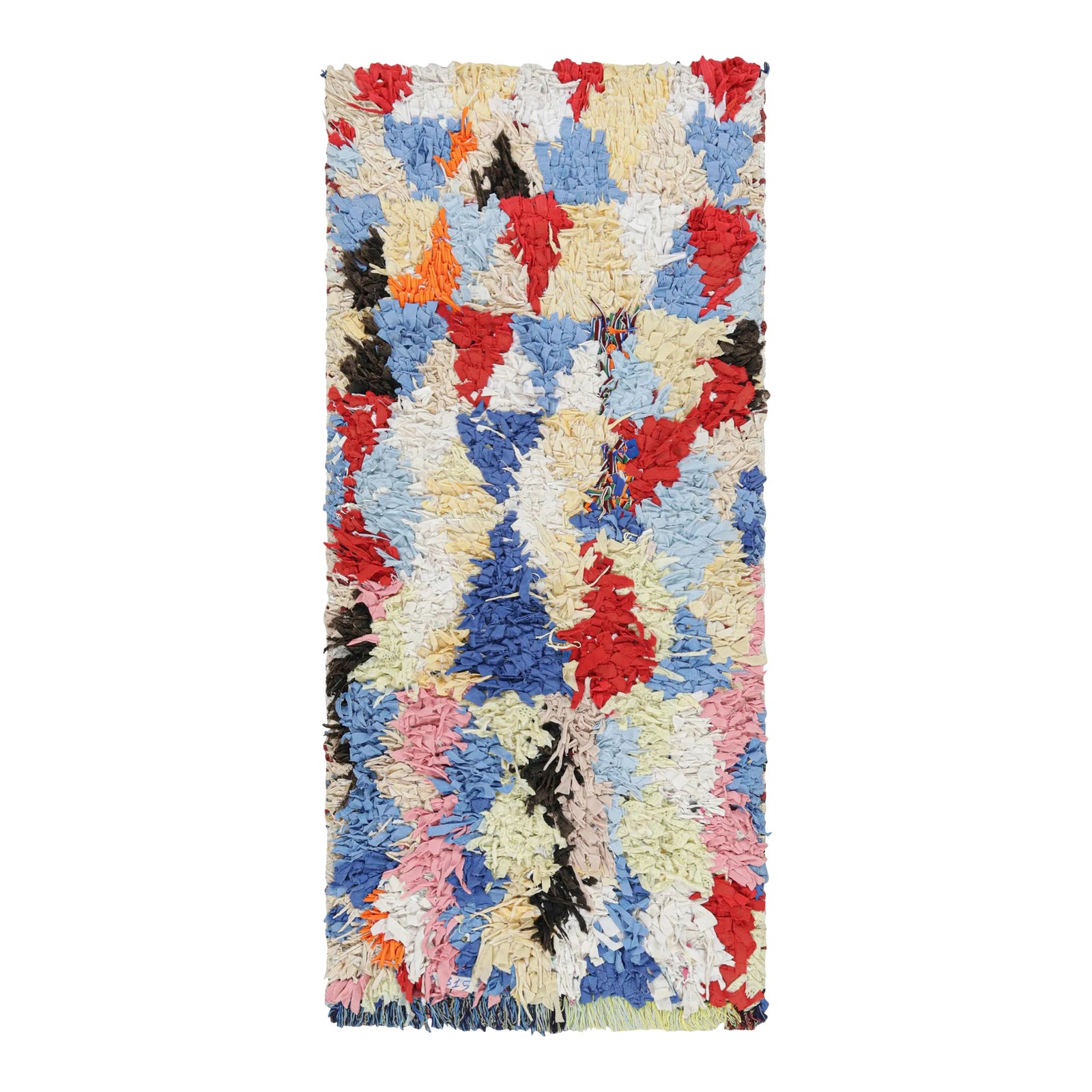 Vintage Moroccan Shag Runner Rug With Colorful Geometric Patterns | Rug ...
