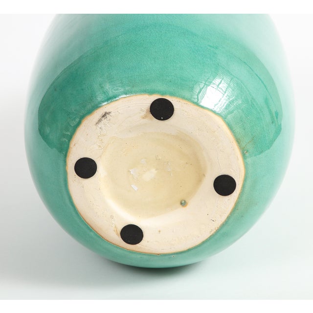 Teal Pottery Vase Circa 1960 | Chairish