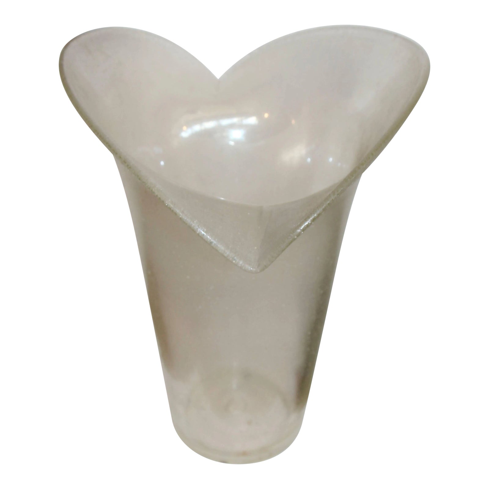 Large Flared Handblown Glass Vase With a Corroso or Scale Finish | Chairish