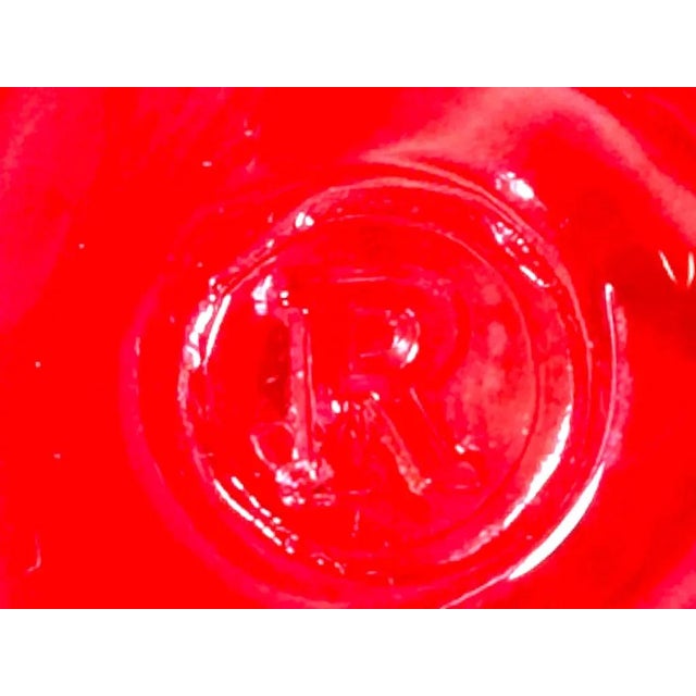 Vintage Blown Art Glass Apple Dish Signed R | Chairish