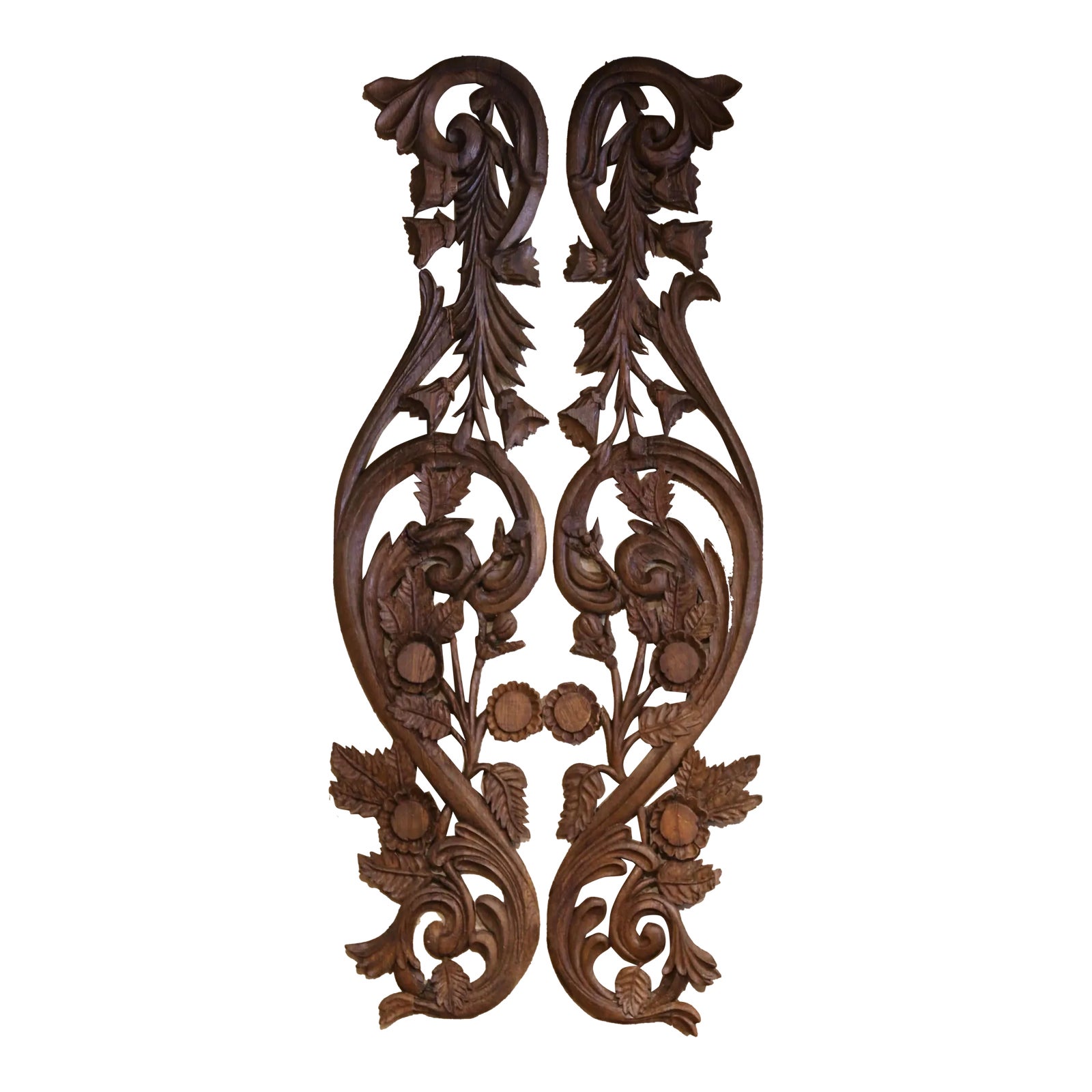 Pair of 18th Century French Louis XIV Carved Oak Wall Architectural ...