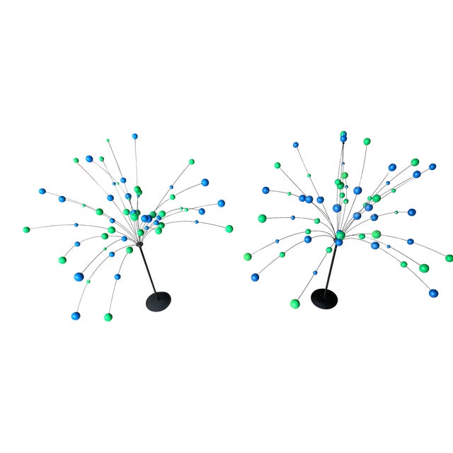 Two Danish Midcentury Kinetic Mobile Atomic Ball Sculpture Laurid ...