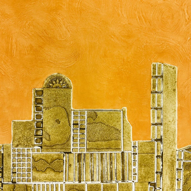 Ginger Osgood - Postmodern Brutalist Cityscape Collagraph on Wove Paper ...