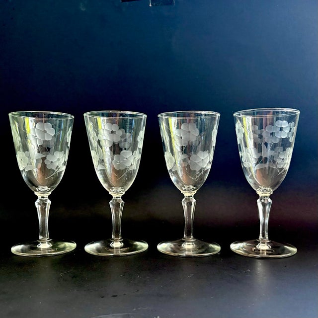 Vintage Libbey Embassy Wine Glasses Set of 4 | 1950s Mid Century ...