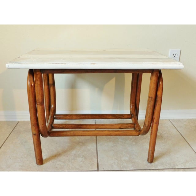 Late 20th Century Vintage Coastal Nautical Natural Rattan Seashell Side ...