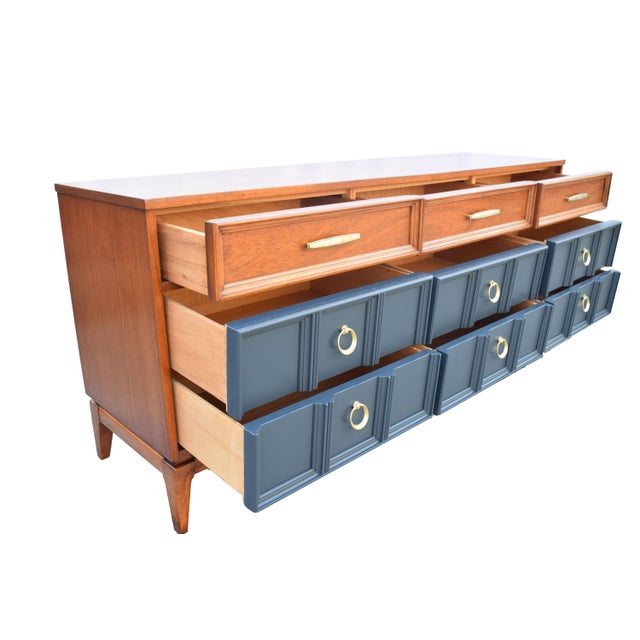 Mid 20th Century Mid-Century Modern Dixie Black and Walnut Sideboard ...