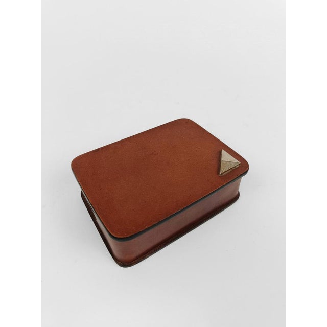 Vintage Individual Ashtrays Set in Gilded Metal and Italian Leather ...