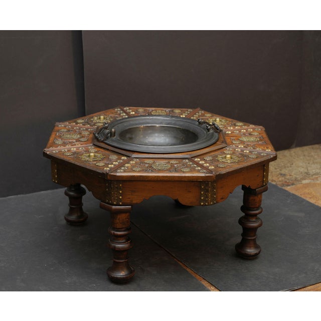 Spanish Brazier Warming Table of Brass-Bound Walnut | Chairish
