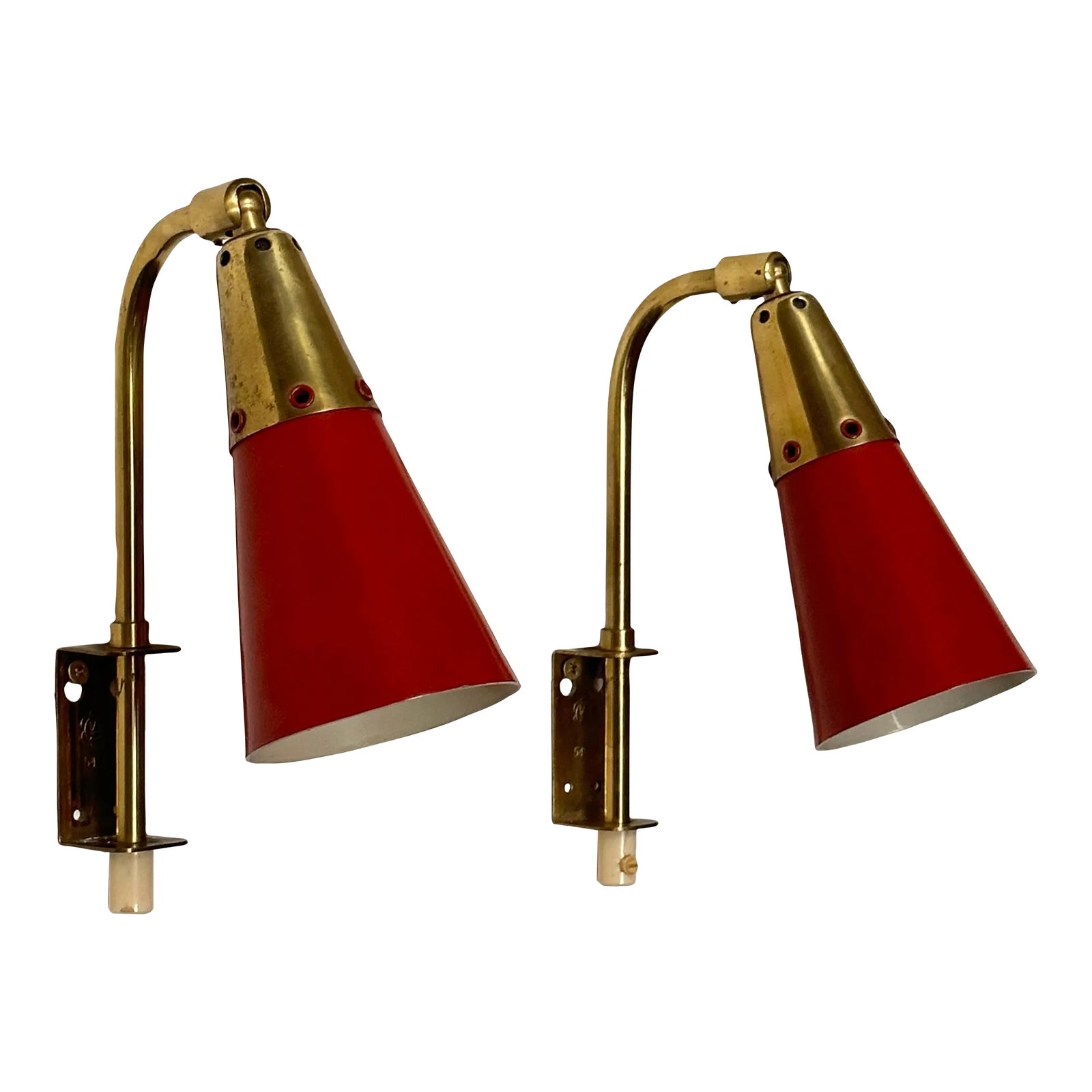1950s Swedish Modernist Wall Lights by Upsala Armaturfabrik- a Pair ...
