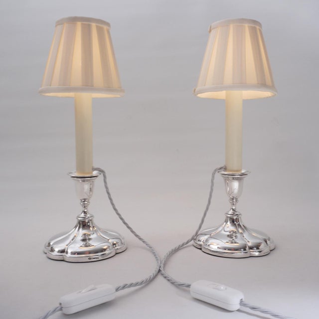 1860's English Antique Pair of Victorian Silver Plate Candlestick Table ...