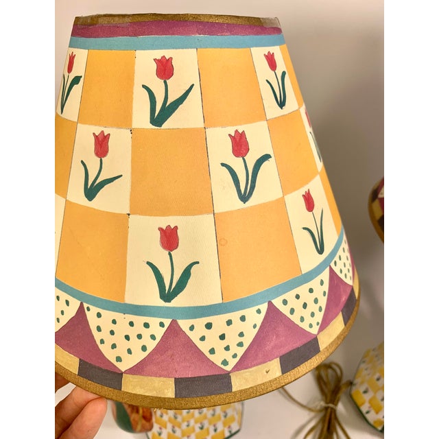 Vintage Mackenzie Childs Style Colorful Checkered Ceramic English ...