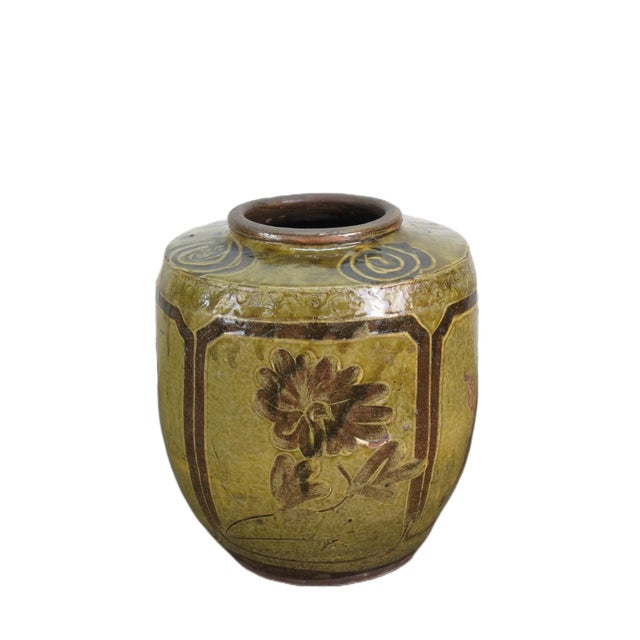 Vintage Brown Jar | Chairish