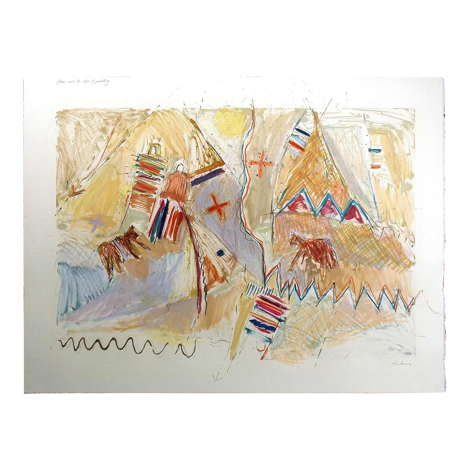 1980s Sally Anderson "Snake Creek" Signed Original Monotype Painting ...